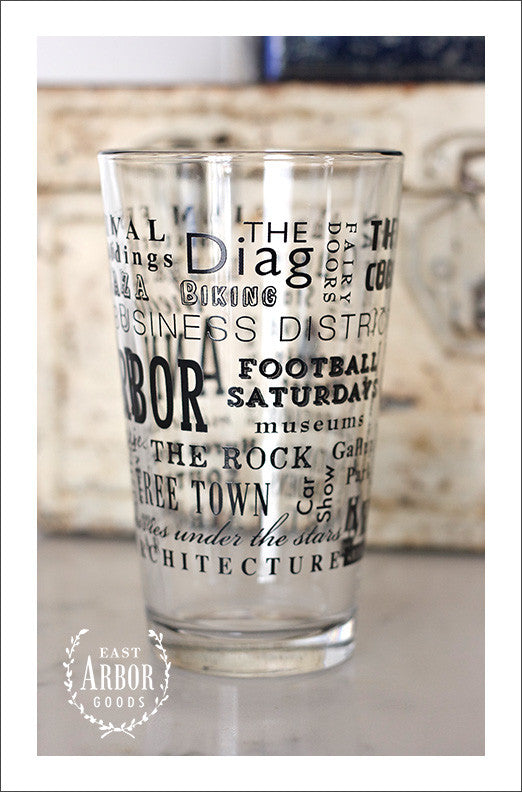 Load image into Gallery viewer, Right side view of Pint Glass featuring ...